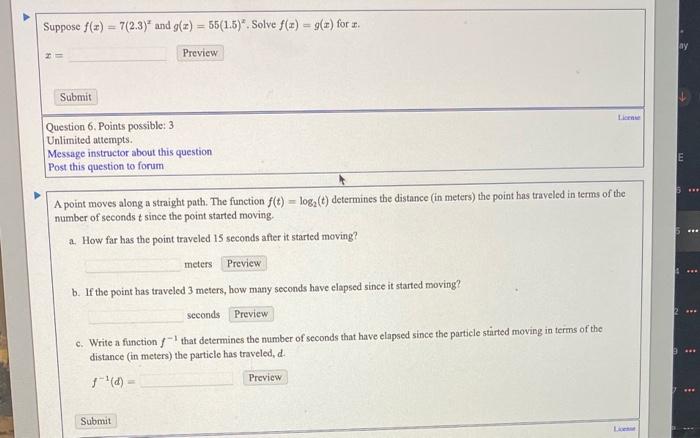 Solved Suppose f(x)=7(2.3)2 and g(x)=55(1.5)x. Solve | Chegg.com