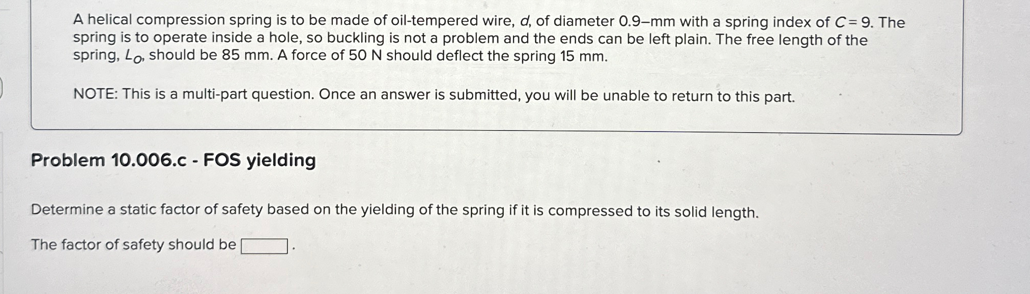 Solved A helical compression spring is to be made of | Chegg.com