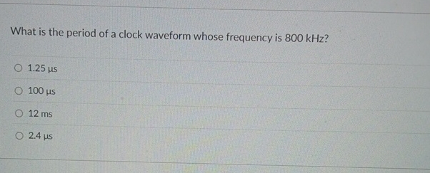Solved What is the period of a clock waveform whose | Chegg.com