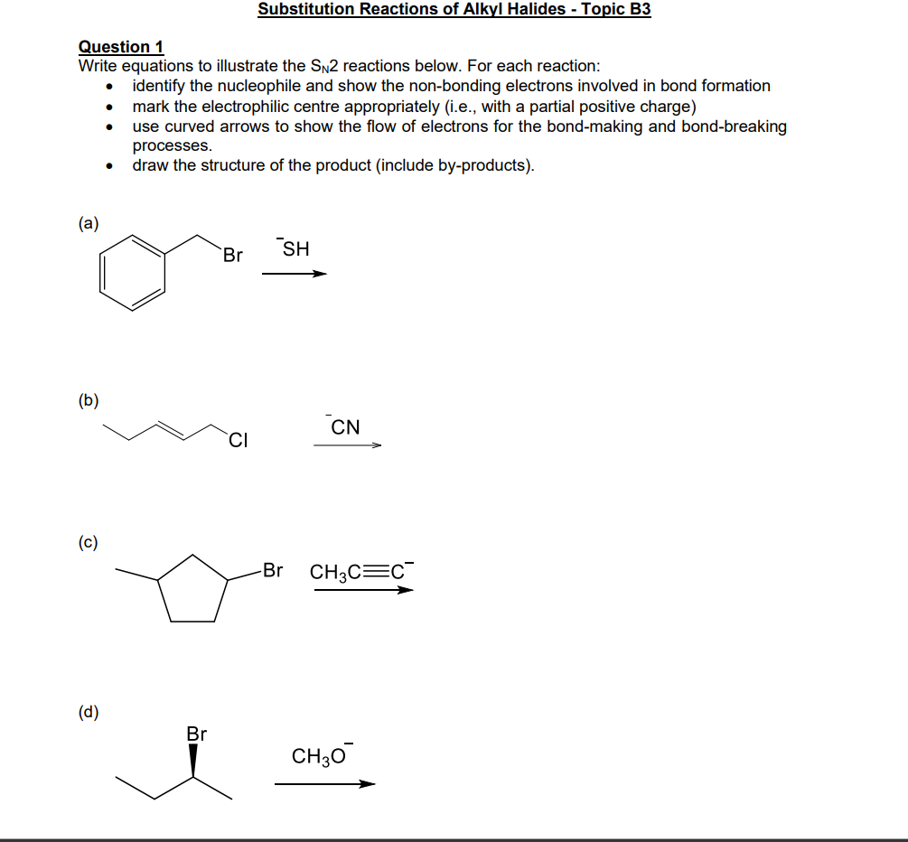 Solved Substitution Reactions of Alkyl Halides - ﻿Topic | Chegg.com