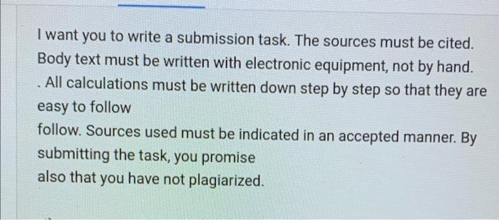 Solved I want you to write a submission task. The sources | Chegg.com