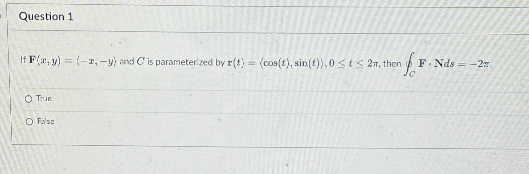 Solved Question 1If F(x,y)=(:-x,-y:) ﻿and C ﻿is | Chegg.com