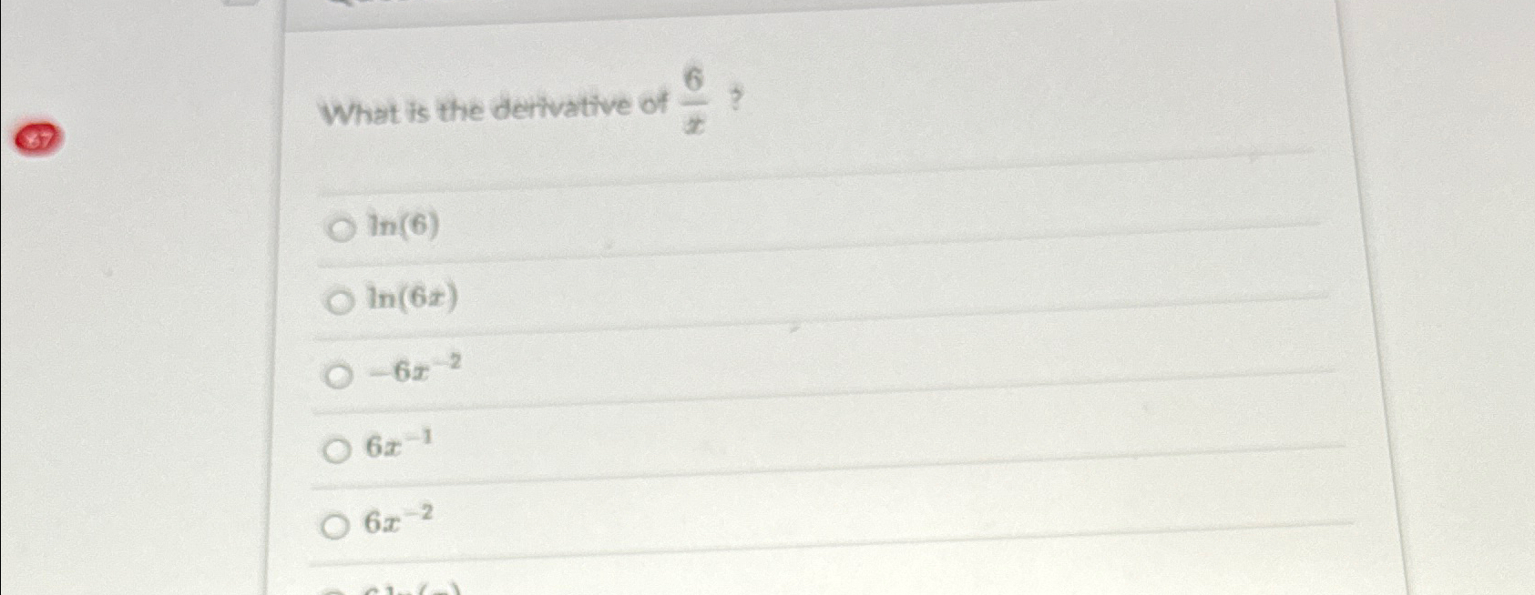 Solved What is the derivative of | Chegg.com
