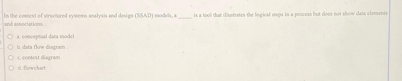 Solved In the context of structured systems analysis and | Chegg.com