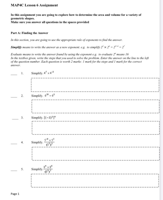 Solved MAP4C Lesson 6 Assignment In this assignment you are | Chegg.com