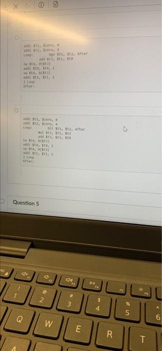Solved Assume x's base address is in $t0 and i is in $t1. | Chegg.com