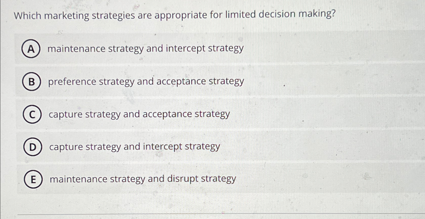 Solved Which marketing strategies are appropriate for | Chegg.com