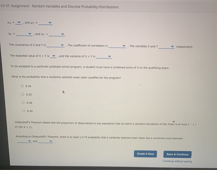 Solved Ch 07: Assignment - Random Variables and Discrete | Chegg.com