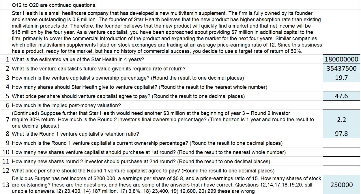 Solved Questions 12,14,17,18,19,20. ﻿still unable to | Chegg.com