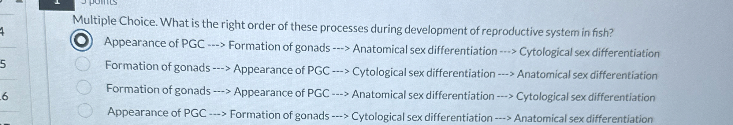 Solved Multiple Choice. What is the right order of these | Chegg.com