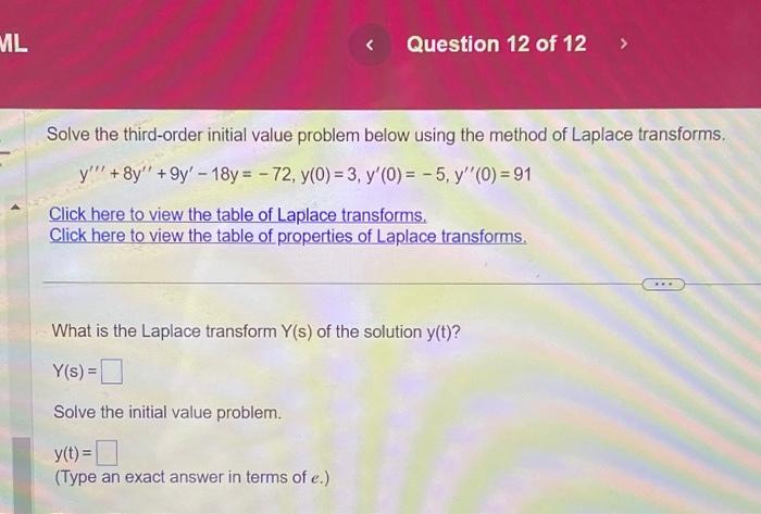 Solved Solve the third-order initial value problem below | Chegg.com