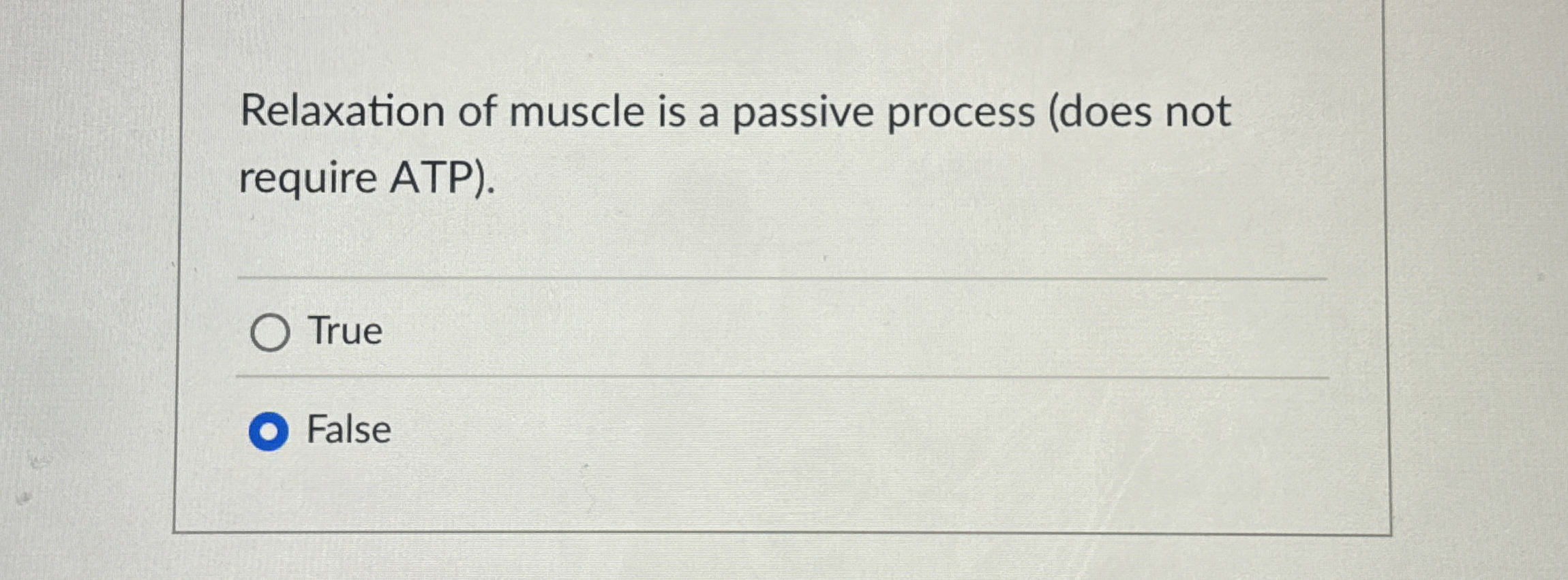 Solved Relaxation of muscle is a passive process (does | Chegg.com