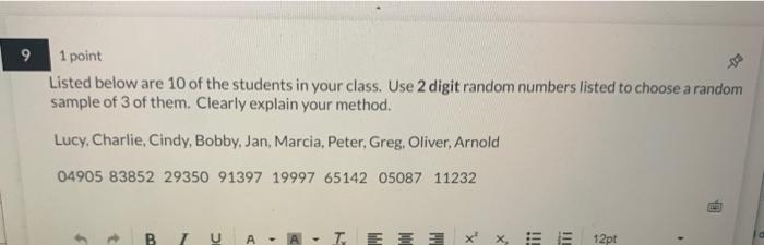 Solved 1 point Listed below are 10 of the students in your | Chegg.com