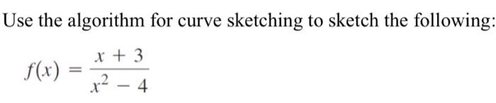 Solved Use the algorithm for curve sketching to sketch the | Chegg.com