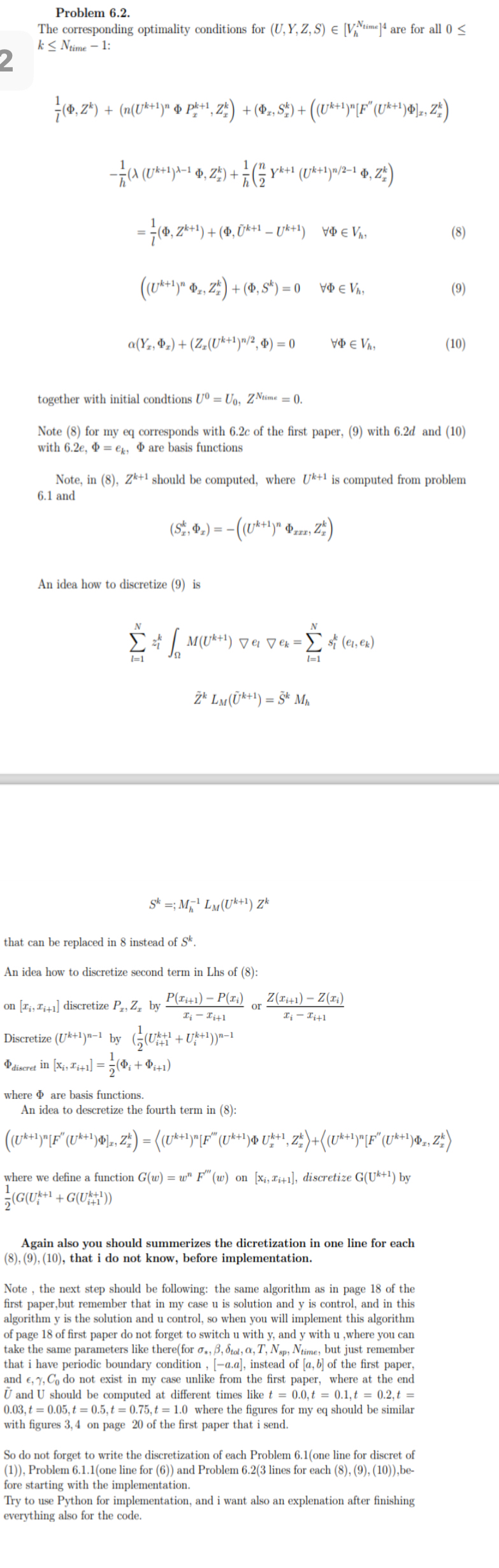 Solved Problem 6.2.The corresponding optimality conditions | Chegg.com