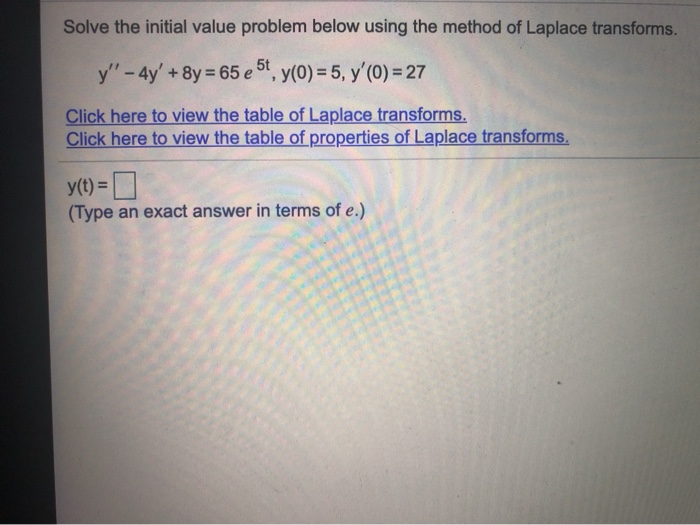 Solved Solve The Initial Value Problem Below Using The