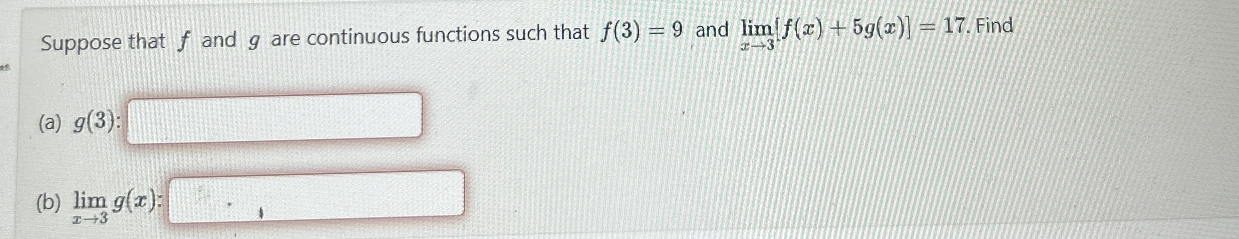 Solved Suppose that f ﻿and g ﻿are continuous functions such | Chegg.com