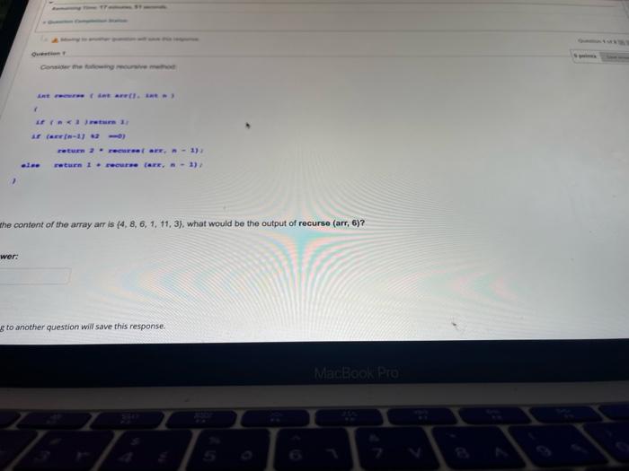 Solved Intrar. uc) ar carna) 2-) return 2 . recurs a, - 1) | Chegg.com