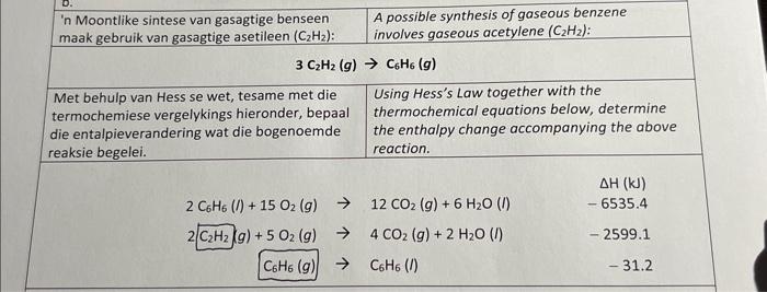 Solved 'n Moontlike sintese van gasagtige benseen A | Chegg.com