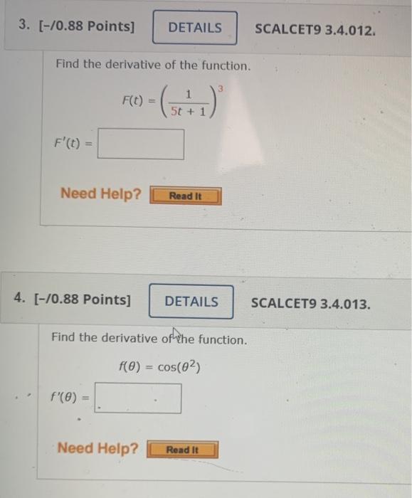 Solved 3. [-70.88 Points] DETAILS SCALCET9 3.4.012. Find the | Chegg.com