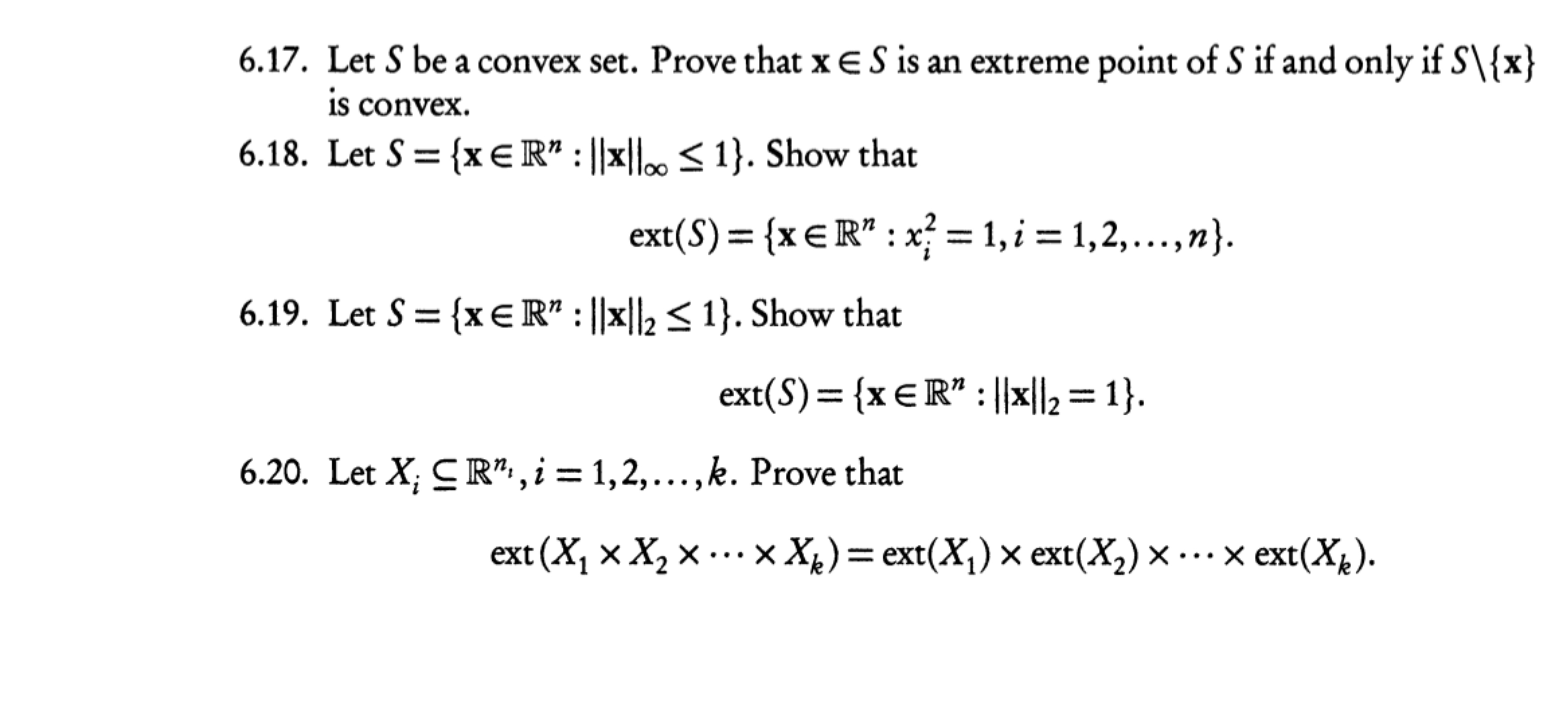 Solved 6.17. ﻿Let S ﻿be a convex set. Prove that ξnS ﻿is an | Chegg.com