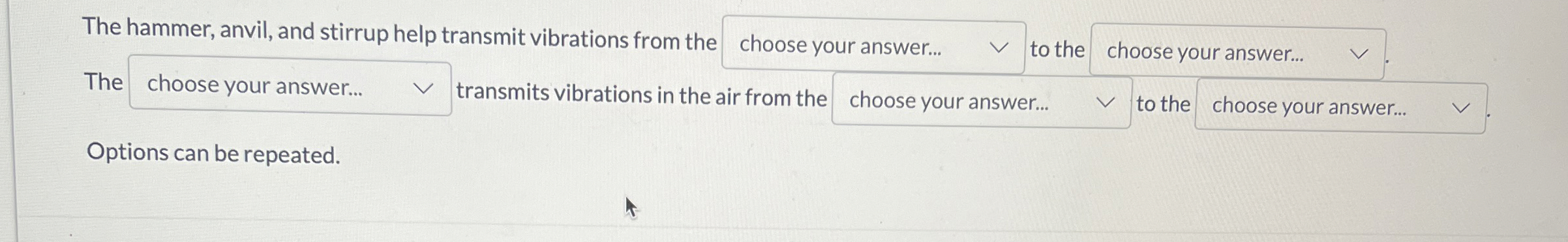 Solved The hammer, anvil, and stirrup help transmit | Chegg.com