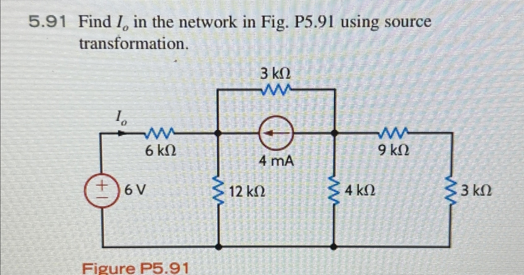 Solved 5.91 ﻿Find Io ﻿in the network in Fig. P5.91 ﻿using | Chegg.com
