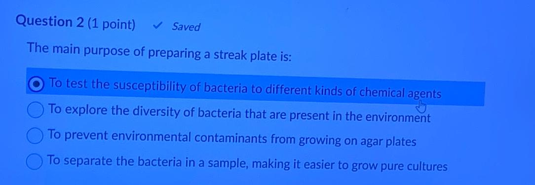 Solved Question 2 (1 ﻿point) ﻿SavedThe main purpose of | Chegg.com