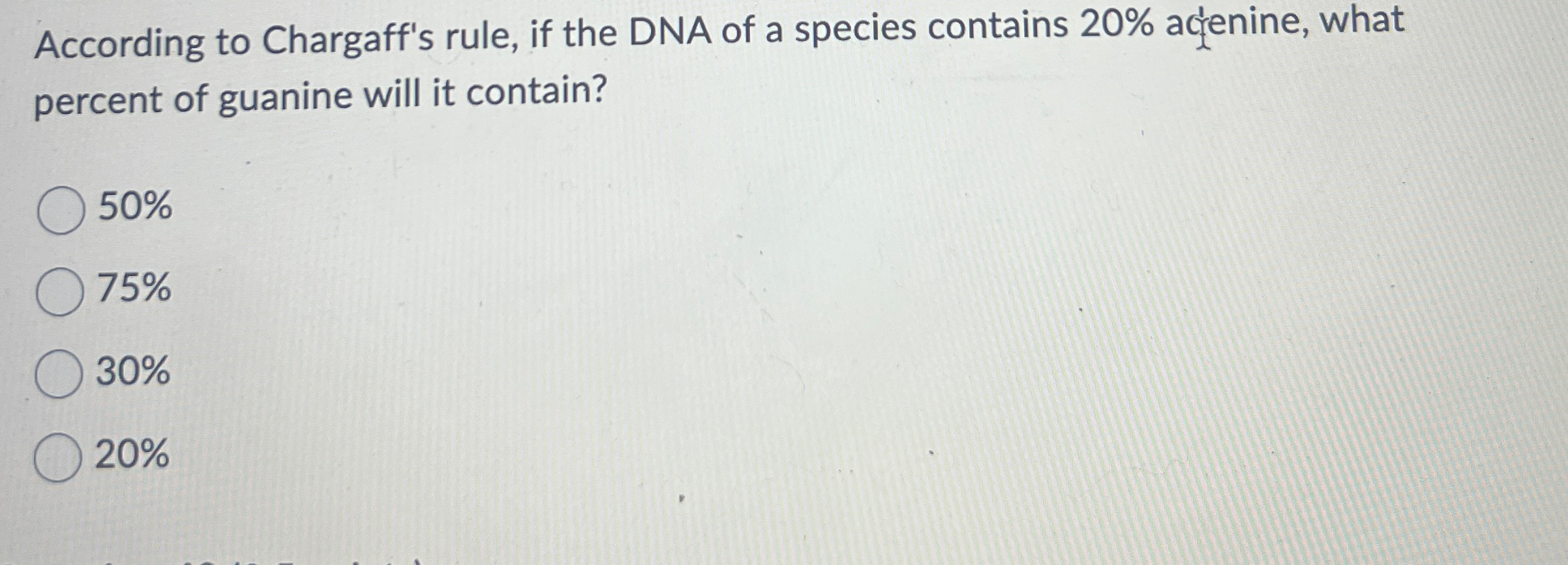 Solved According to Chargaff's rule, if the DNA of a species | Chegg.com