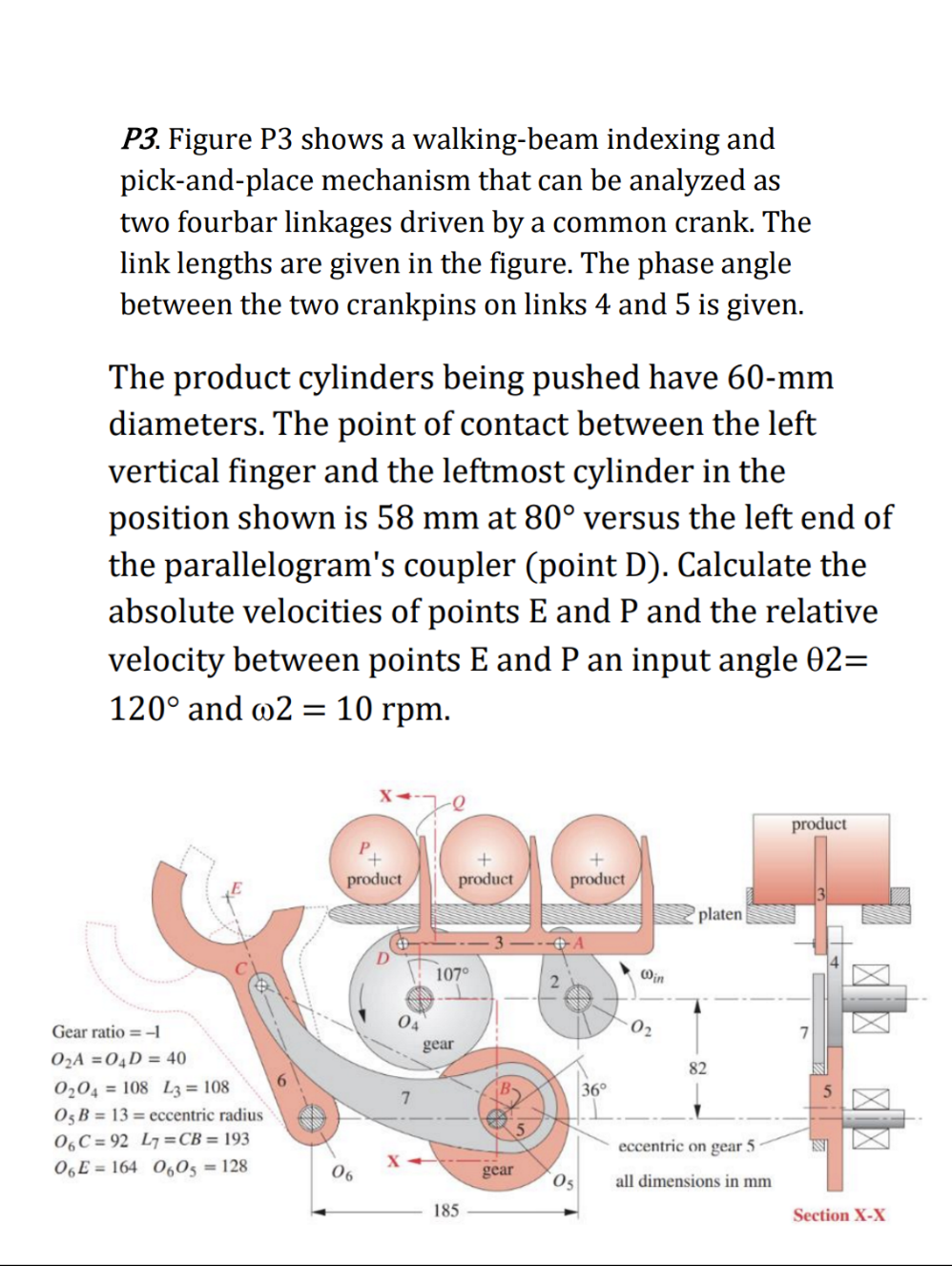 Solved P3. Figure P3 shows a walking-beam indexing and | Chegg.com