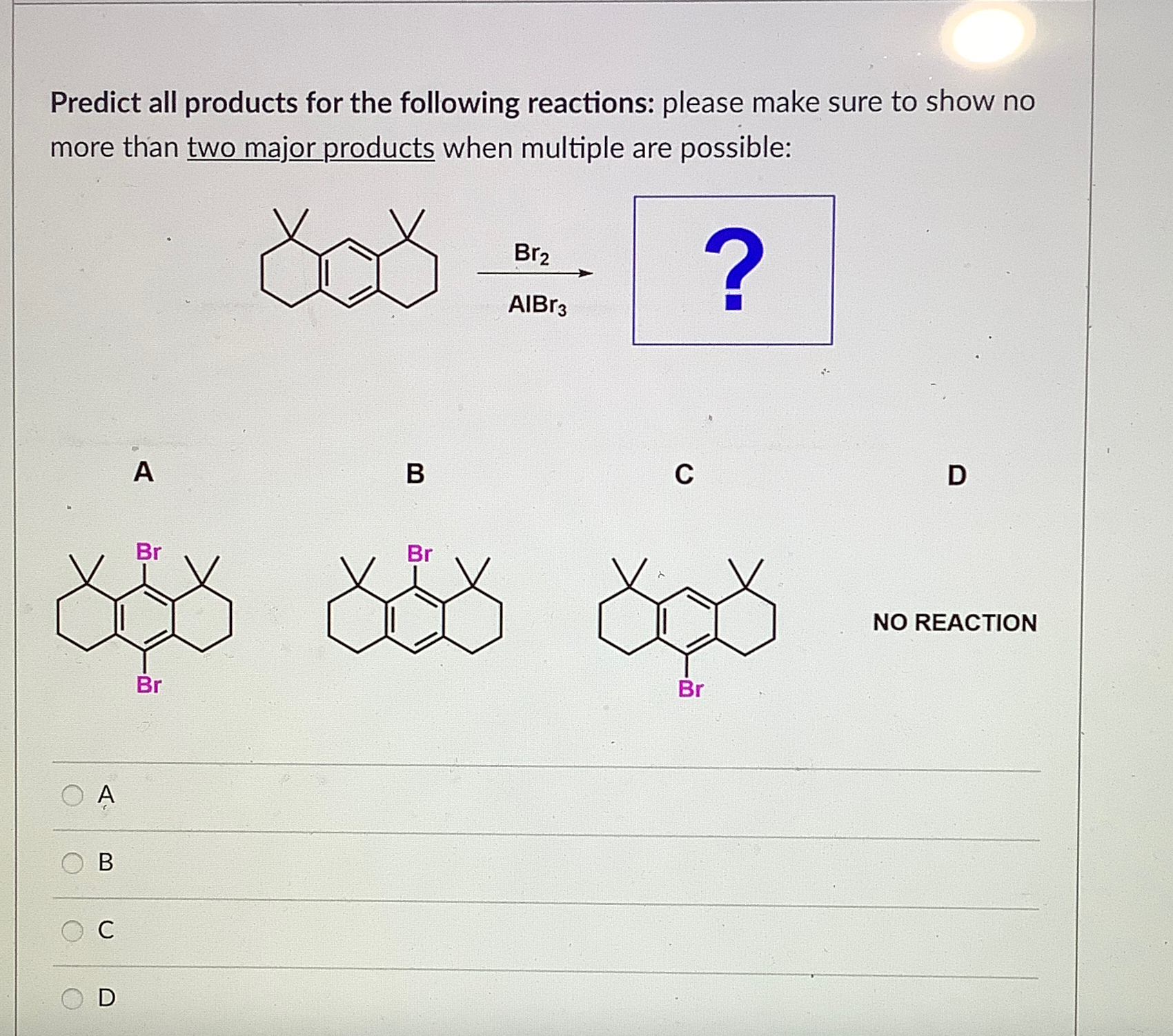 Solved Predict all products for the following reactions: | Chegg.com