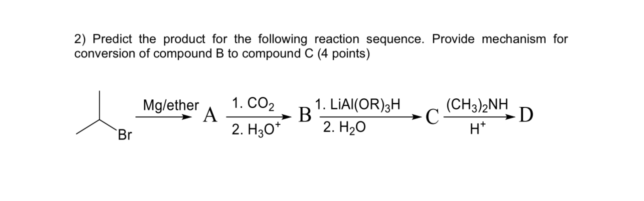 Solved Predict the product for the following reaction | Chegg.com