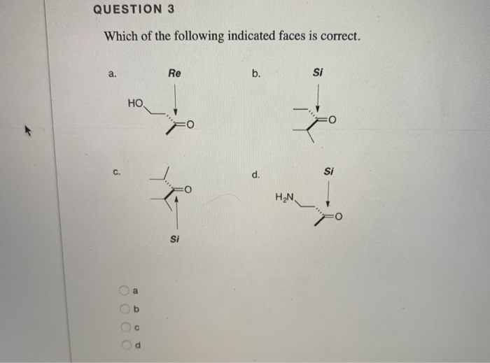 Solved QUESTION 3 Which of the following indicated faces is | Chegg.com