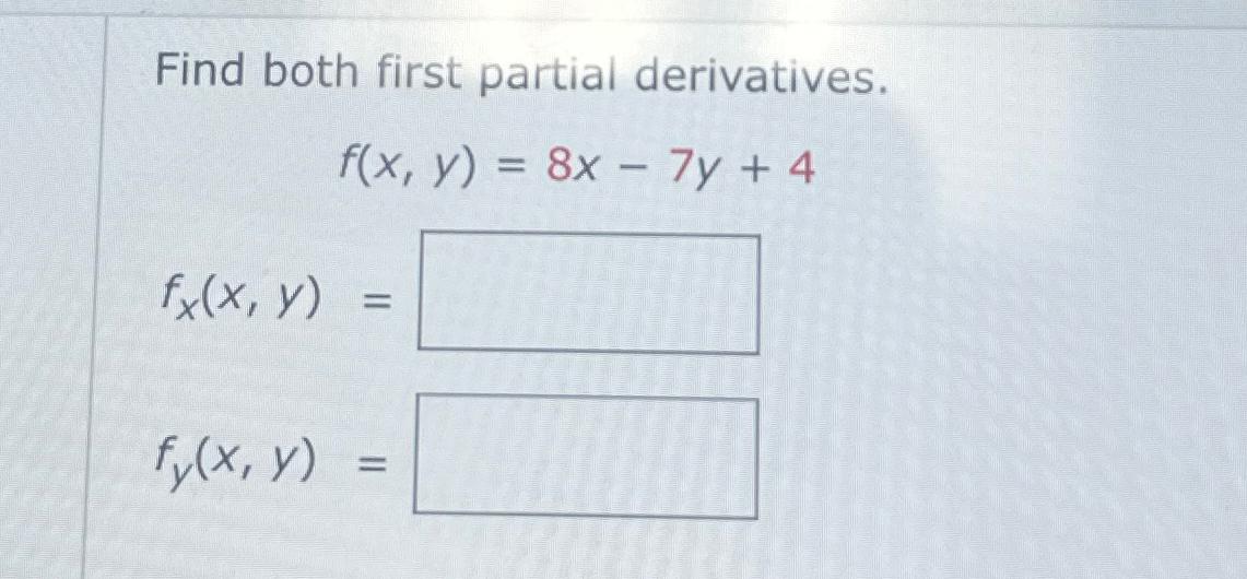Solved Find both first partial | Chegg.com