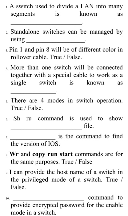 Solved A switch used to divide a LAN into many segments | Chegg.com