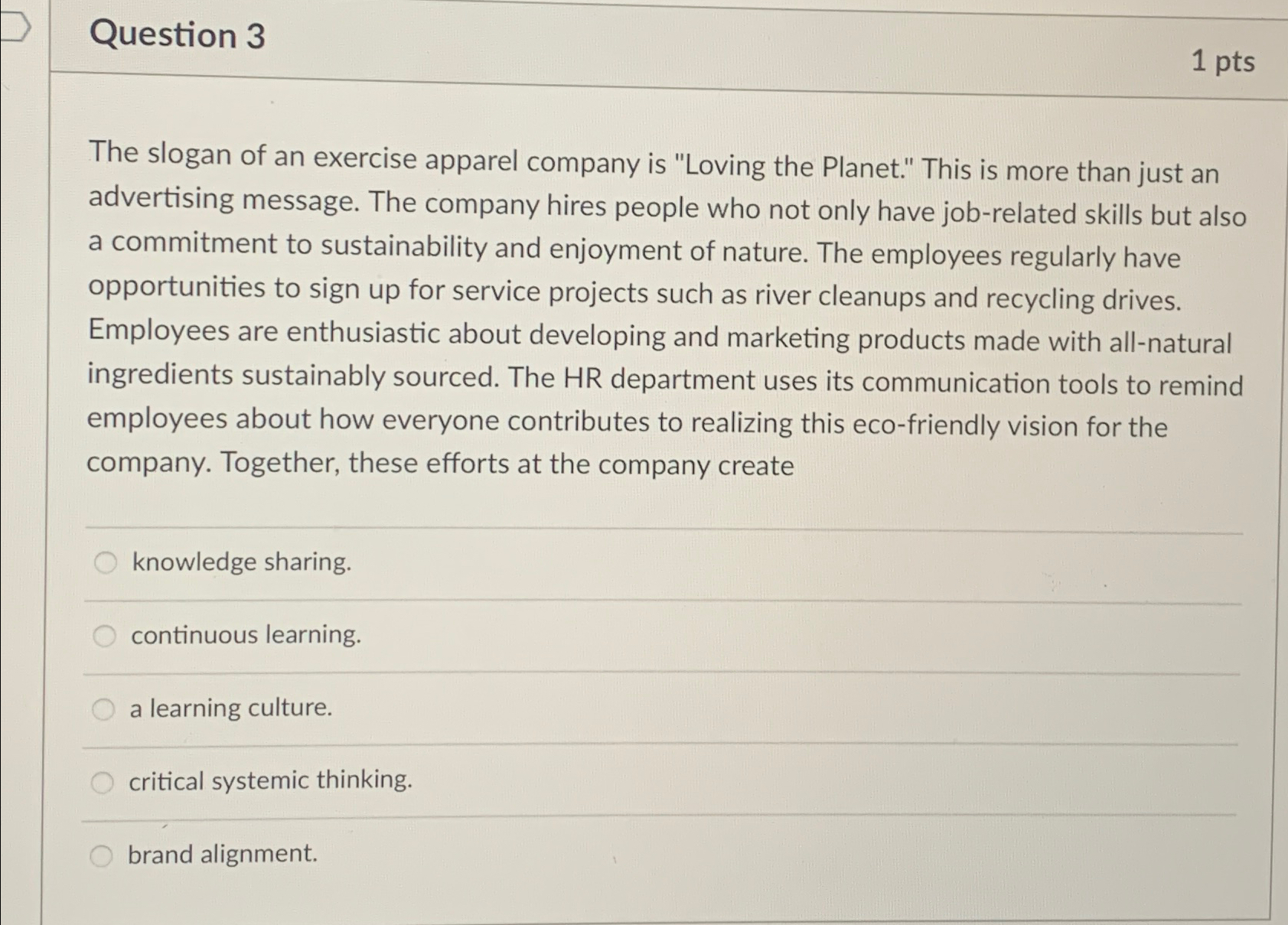 Solved Question 31 ﻿ptsThe slogan of an exercise apparel | Chegg.com