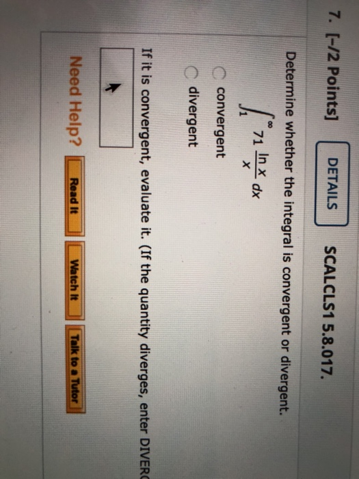 Solved 7. [-12 Points] DETAILS SCALCLS1 5.8.017. Determine | Chegg.com