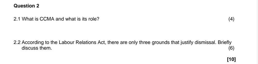 Solved 2.1 What is CCMA and what is its role? 2.2 According | Chegg.com