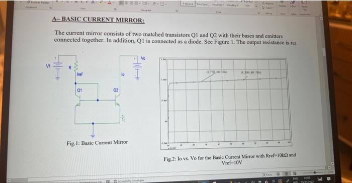 1- Analyze the circuit of fig.1 to find Iref and Io. | Chegg.com