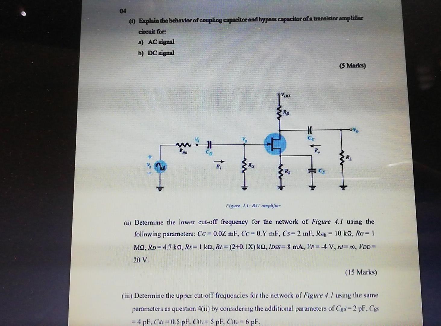Solved 04 O Explain the behavior of coupling capacitor and | Chegg.com