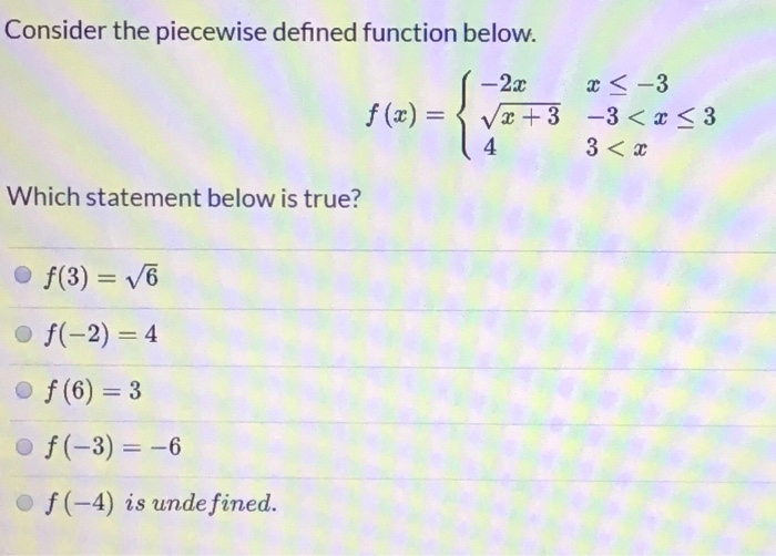 Solved Consider the piecewise defined function below. -2.c | Chegg.com