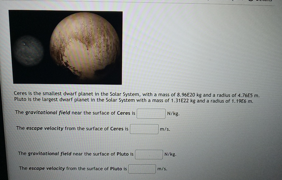 Solved Ceres is the smallest dwarf planet in the Solar | Chegg.com