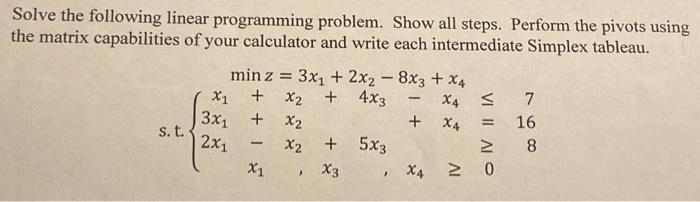 Solved Solve the following linear programming problem. Show | Chegg.com