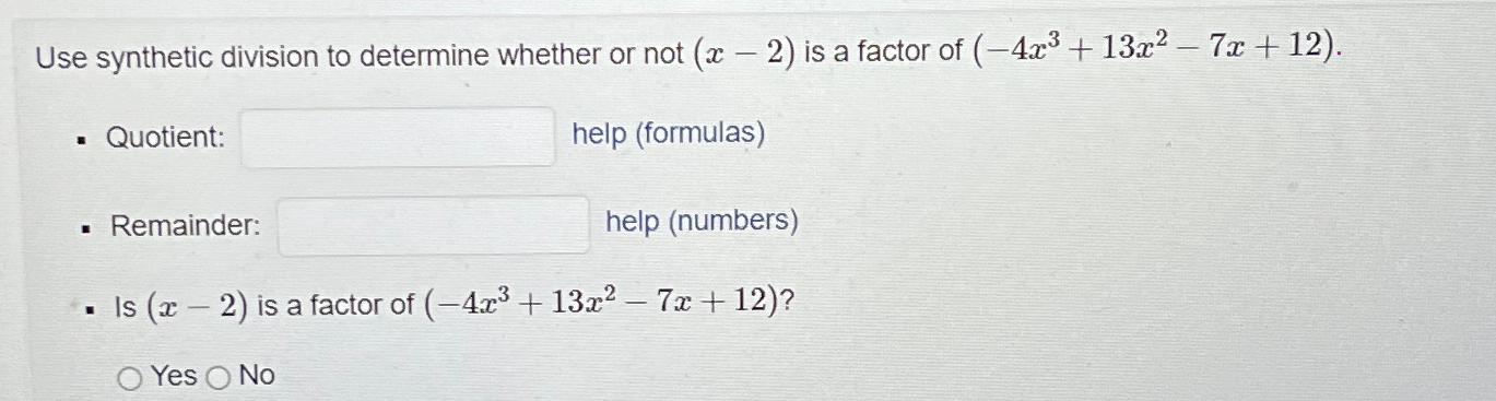 Solved Use synthetic division to determine whether or not | Chegg.com
