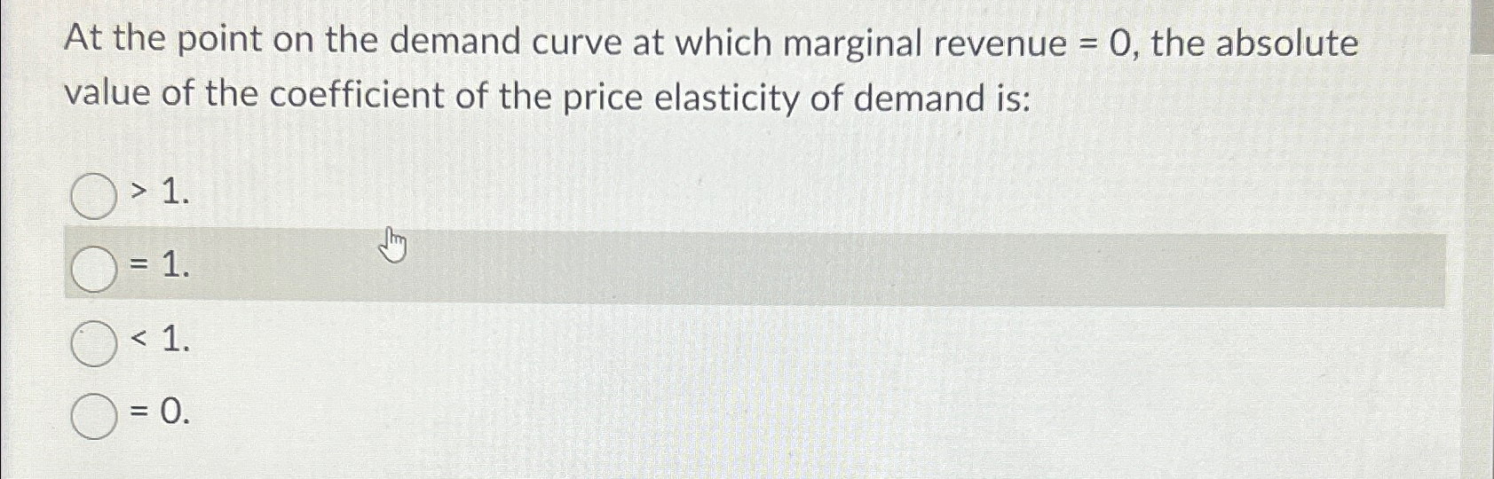 Solved At the point on the demand curve at which marginal | Chegg.com