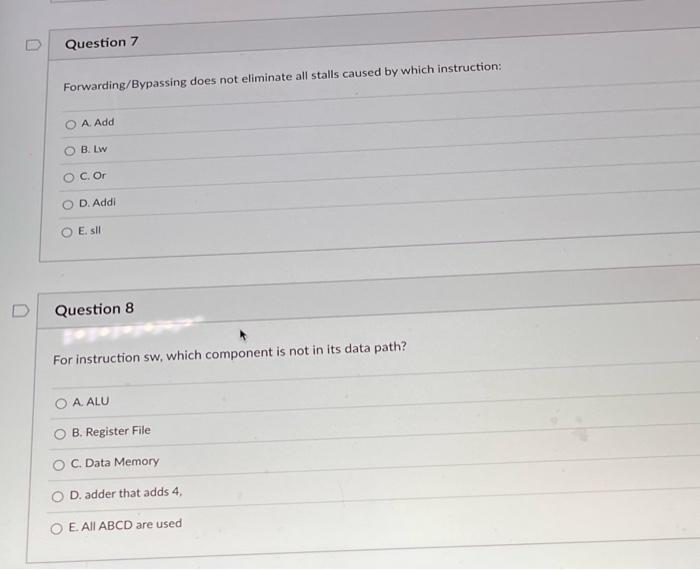 Solved Forwarding/Bypassing does not eliminate all stalls | Chegg.com