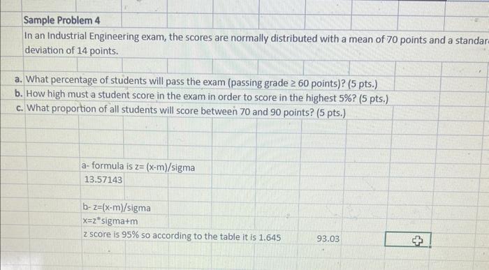 Solved Sample Problem 4 In an Industrial Engineering exam, | Chegg.com