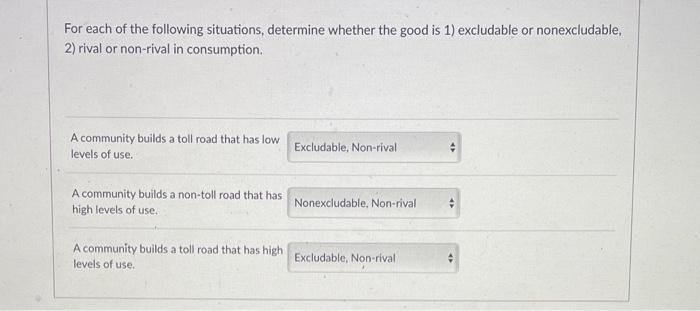 Solved For each of the following situations, determine | Chegg.com