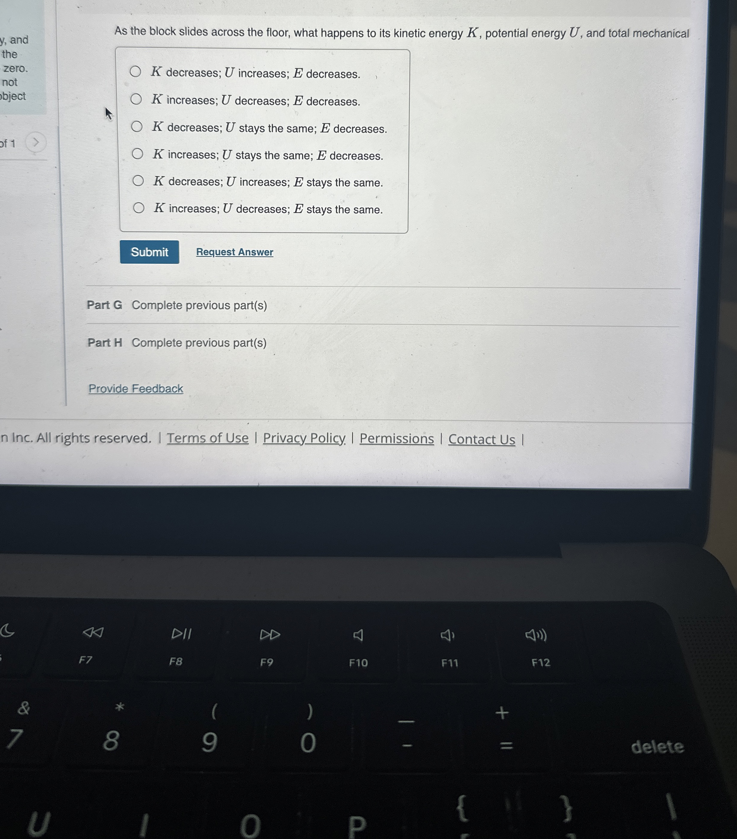 Solved As the block slides across the floor, what happens to | Chegg.com