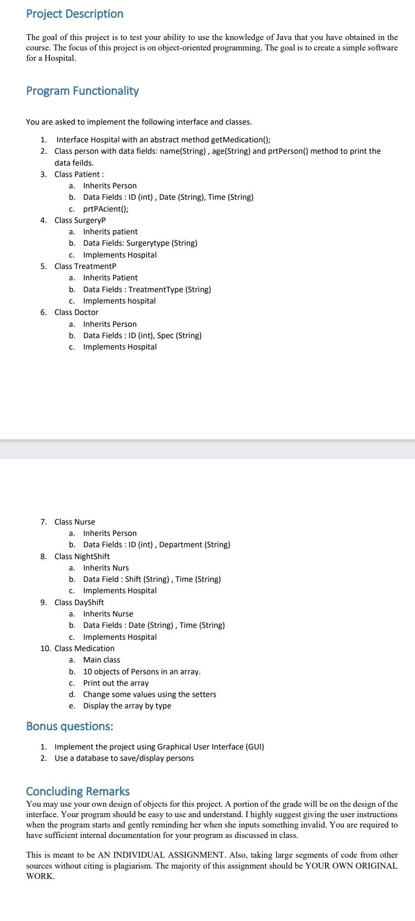 Solved Project Description The goal of this project is to | Chegg.com